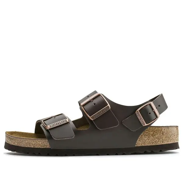 BIRKENSTOCK Milano Leather Sandals - Dark Brown