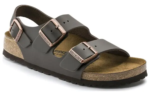 BIRKENSTOCK Milano Leather Sandals - Dark Brown