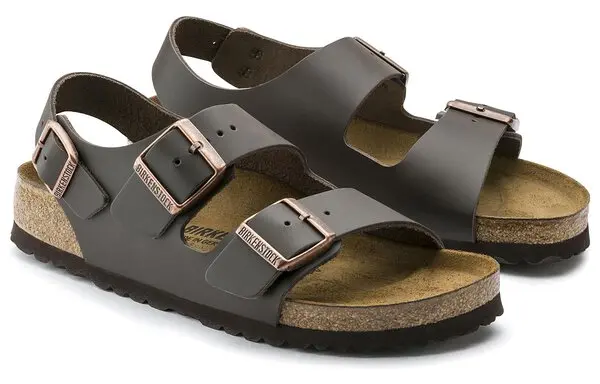 BIRKENSTOCK Milano Leather Sandals - Dark Brown