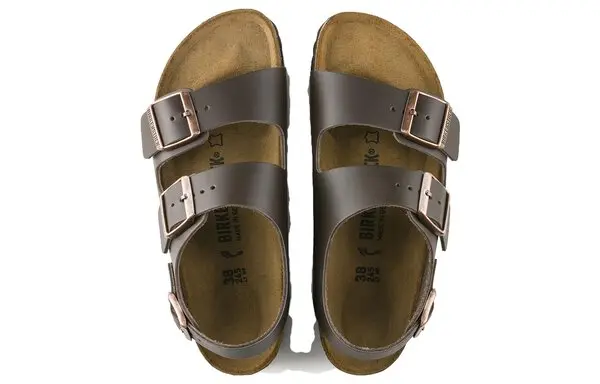 BIRKENSTOCK Milano Leather Sandals - Dark Brown