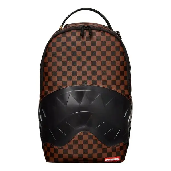 SPRAYGROUND Clear Rubber Sharks In Paris Dlxsv Backpack - Brown/black