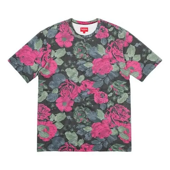 Supreme Ss18 Flowers Tee Short Sleeve - Black