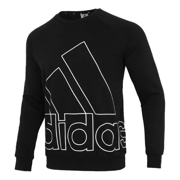 Adidas Crewneck Sweatshirt With Large Logo Print - Black