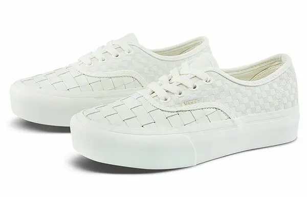 VANS Authentic Platform Woven Sneakers - White/grey