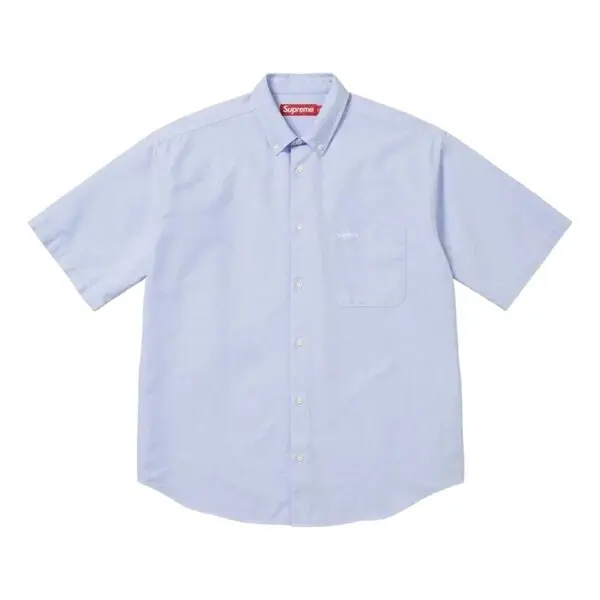Supreme Ss26 Loose Fit Oxford S/s Shirt - Light Blue
