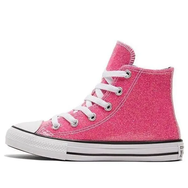CONVERSE Chuck Taylor All Star Winter Glitter High Top Sneakers - Pink/white