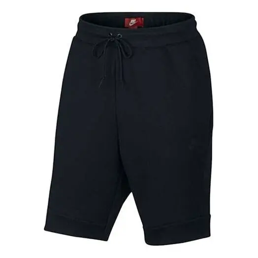 Nike Tech Fleece Alphabet Logo Lacing Loose Shorts - Black