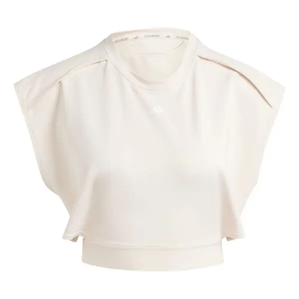 Adidas Power Crop Aeroready Sleeveless T-shirt - Linen/white