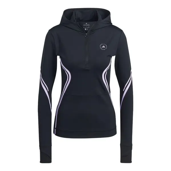 Adidas By Stella Mccartney Half-zip Hoodie - Black