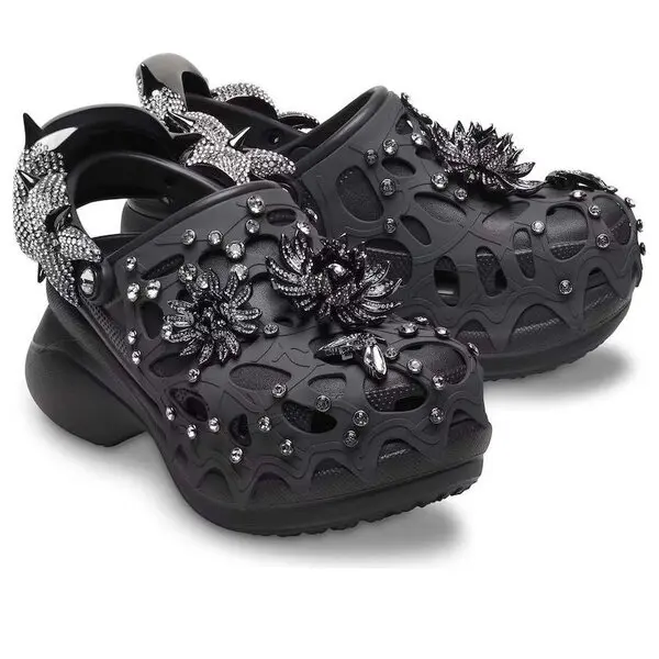 CROCS X Swarovski Embellished Clogs - Black