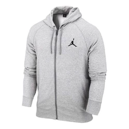 JORDAN Air Fleece Lined Hooded Jacket - Grey
