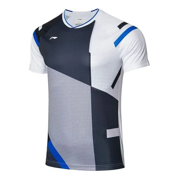 LI-NING Badminton Training T-shirt - White/black/grey