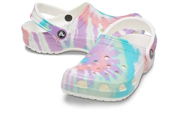 CROCS Classic Clog Pattern Flat Heel Sports Sandals - Blue