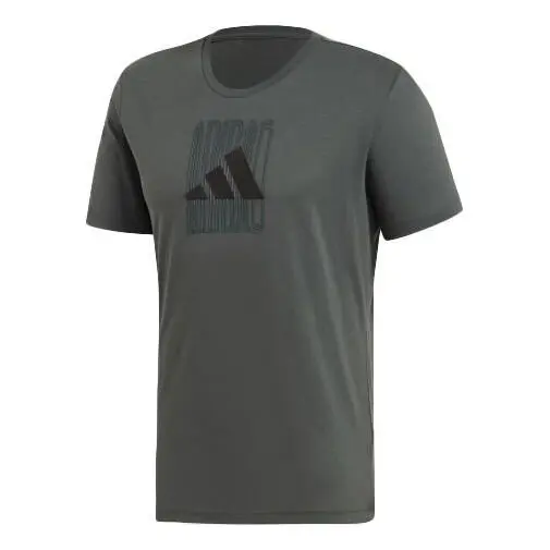 Adidas The Pack Q2 Gfx Logo Printing Sports Short Sleeve - Green