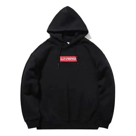 LI-NING Fleece Lined Hoodie - Black/red