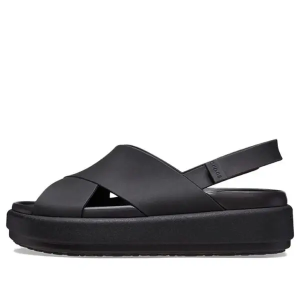 CROCS Brooklyn Luxe Cross Strap Platform Sandals - Black