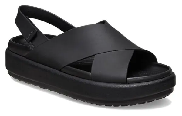 CROCS Brooklyn Luxe Cross Strap Platform Sandals - Black