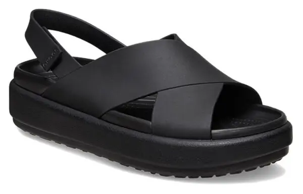 CROCS Brooklyn Luxe Cross Strap Platform Sandals - Black