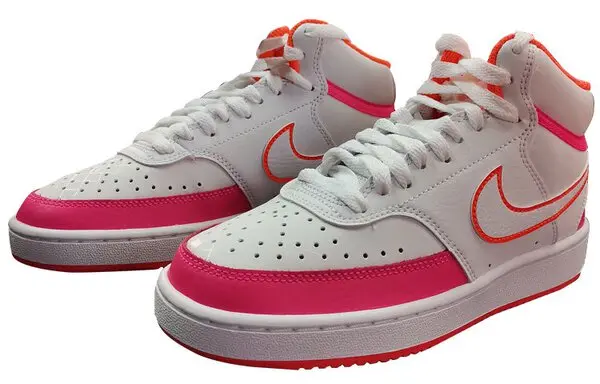 Nike Court Vision Mid Top Sneakers - White/pink