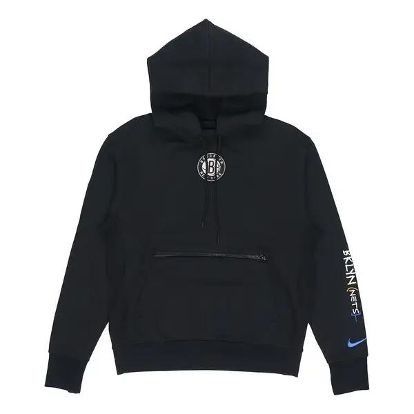 Nike Nba Brooklyn Nets Embroidered Hoodie - Black