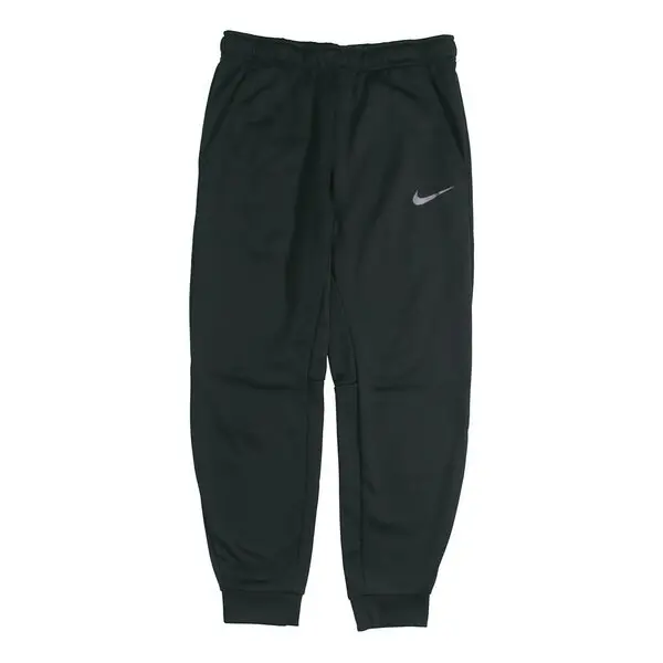 Nike Logo Printed Fleece Casual Cuffed Sweatpants - Black