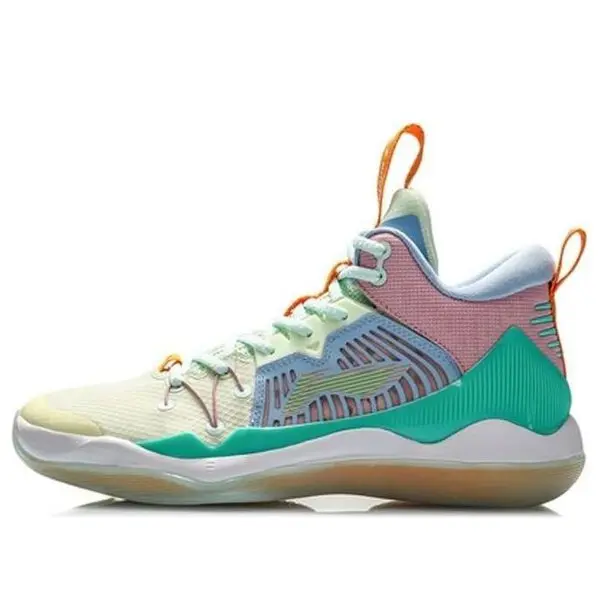LI-NING High Top Basketball Sneakers - Light Yellow