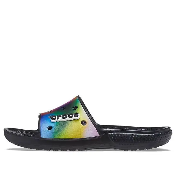 CROCS Multicolor Graphic Slides - Black