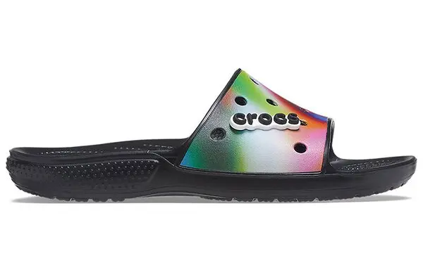 CROCS Multicolor Graphic Slides - Black