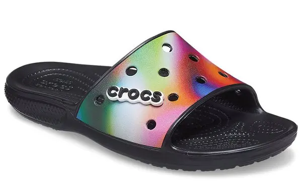 CROCS Multicolor Graphic Slides - Black