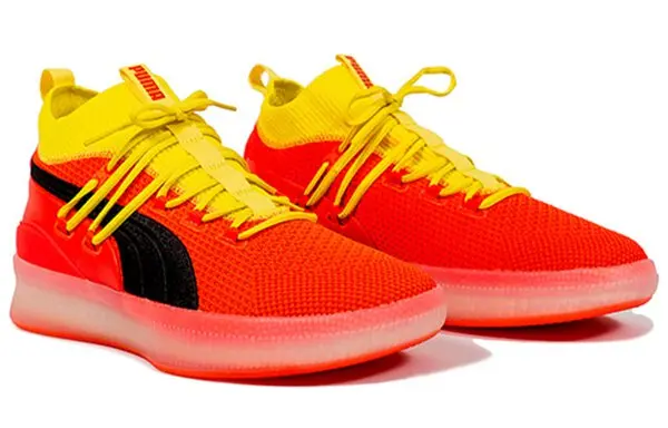 PUMA Clyde Court Disrupt Mid-top Lace-up Sneakers - Red/yellow