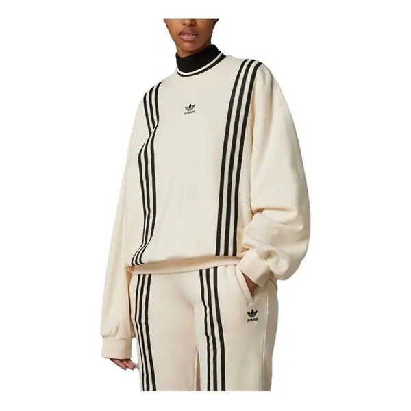 Adidas Adicolor 70s 3-stripes Sweatshirt - Beige/black/multi-color