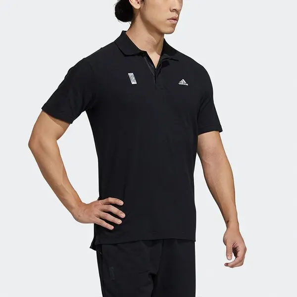 Adidas Series Logo Solid Color Short Sleeve Polo Shirt