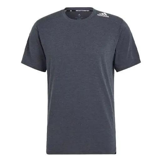 Adidas Solid Color Athleisure Casual Sports Round Neck Short Sleeve Gray T-shirt - Grey