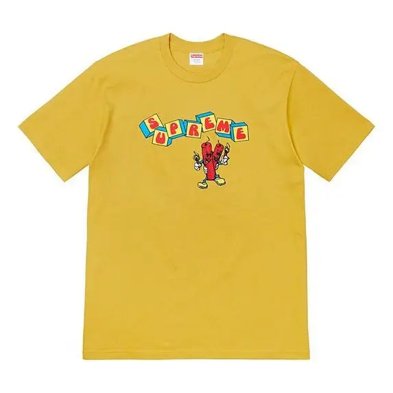 Supreme Ss19 Dynamite Tee Printing Short Sleeve - Yellow