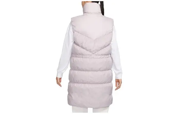 Nike Down Vest With Stand Collar And Zipper Closure