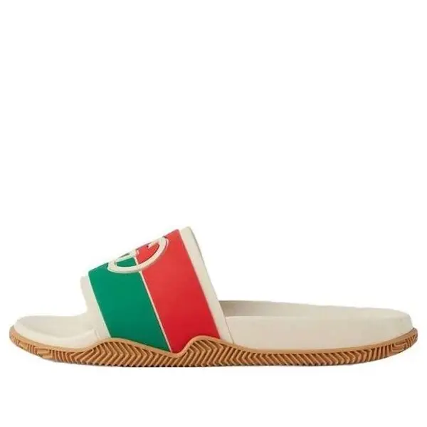 Gucci Interlocking G Slide - White/red/green