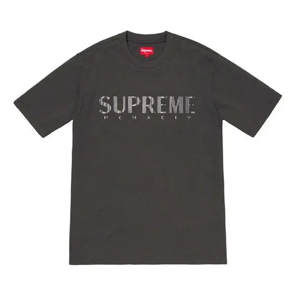 Supreme Ss19 Gradient Logo Tee Dustyblack Logo Tee - Grayblack