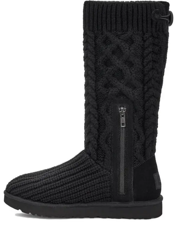 UGG Classic Cardigan Cabled Knit Boot - Black