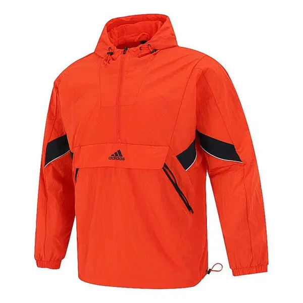 Adidas Athleisure Woven Hooded Jacket - Red