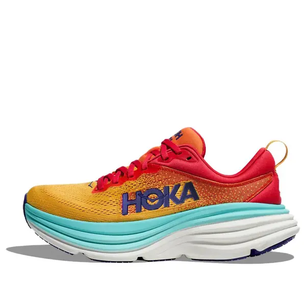 Hoka One One Bondi 8 Athletic Shoes - Cerise/cloudless