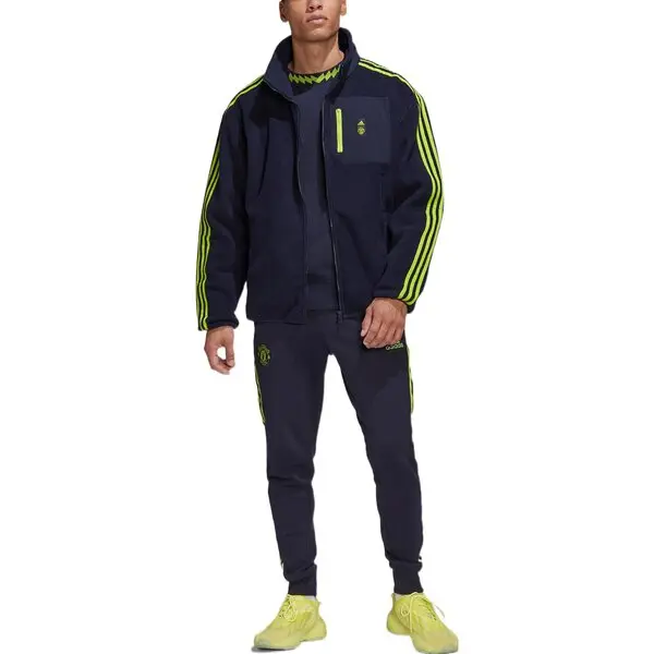 Adidas Logo Printing Pattern Stripe Soccer/football Jacket