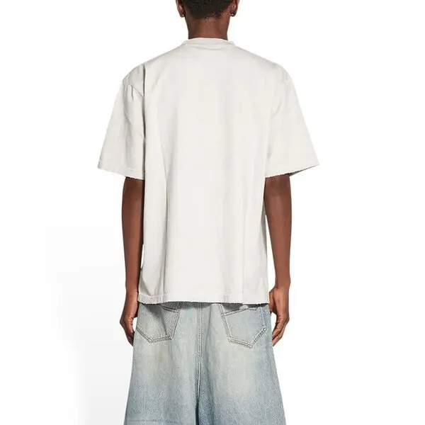 Balenciaga Property Vintage T-shirt Large Fit 'white Black - White/black