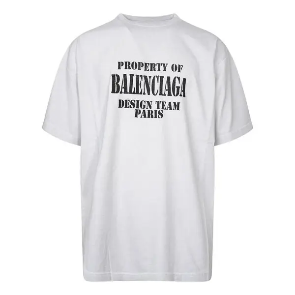 Balenciaga Property Vintage T-shirt Large Fit 'white Black - White/black