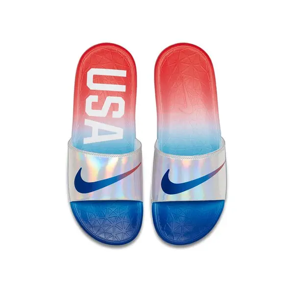 Nike Benassi Solarsoft Slides - Blue/red