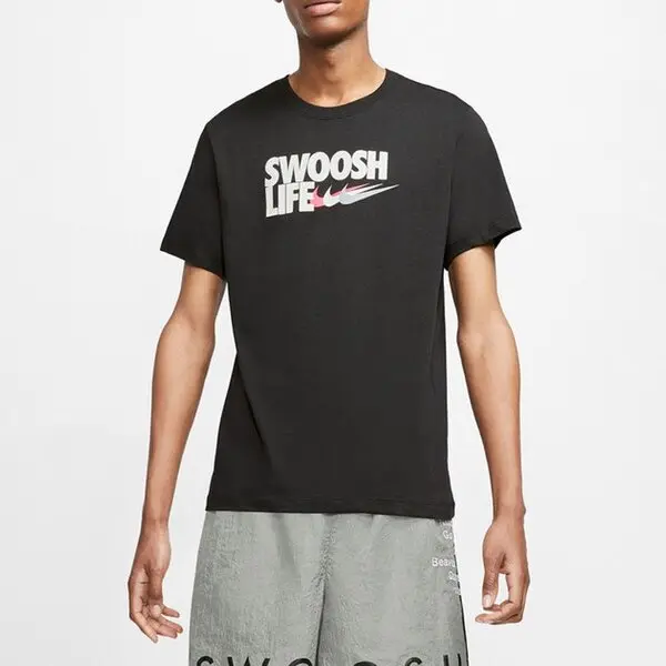 Nike Alphabet Logo Round Neck Short Sleeve Tee Swoosh Life