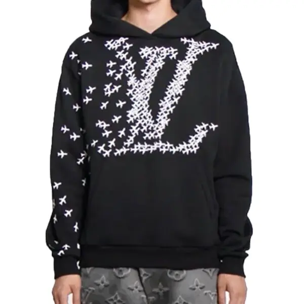 LOUIS VUITTON Printed Hooded Long Sleeve Sweatshirt