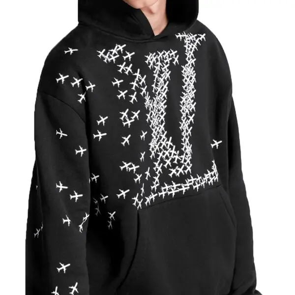 LOUIS VUITTON Printed Hooded Long Sleeve Sweatshirt