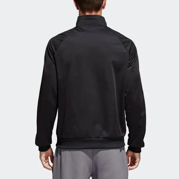 Adidas Logo Printing Side Stripe Stand Collar Sports Jacket - Black