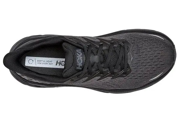 Hoka One One Clifton Athletic Lace-up Sneakers - Black