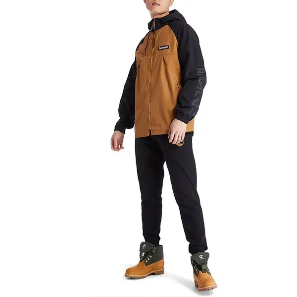 Timberland Windbreaker Jacket With Hood And Zip-up Closure